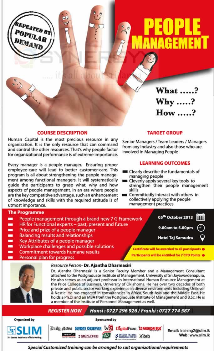 People Management Workshops By SLIM SynergyY
