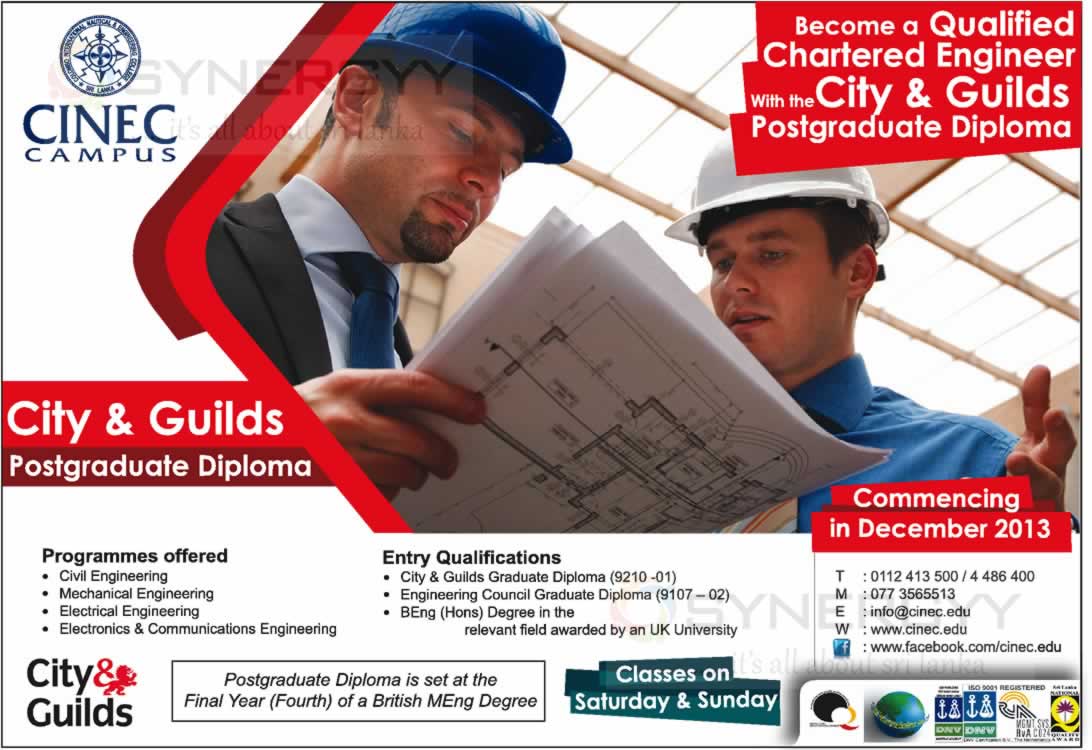 City Guilds Postgraduate Diploma By CINEC Campus SynergyY City Guilds Postgraduate Diploma By CINEC Campus SynergyY