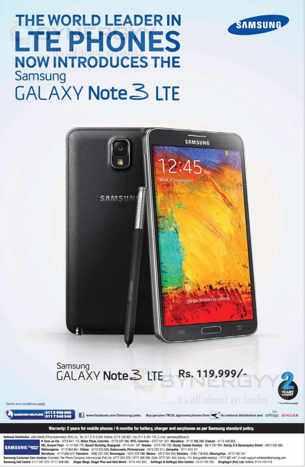 Samsung Galaxy Note 3 LTE In Srilanka Price Is Rs 119 999 00 SynergyY Samsung Galaxy Note 3 LTE In Srilanka Price Is Rs 119 999 00 SynergyY
