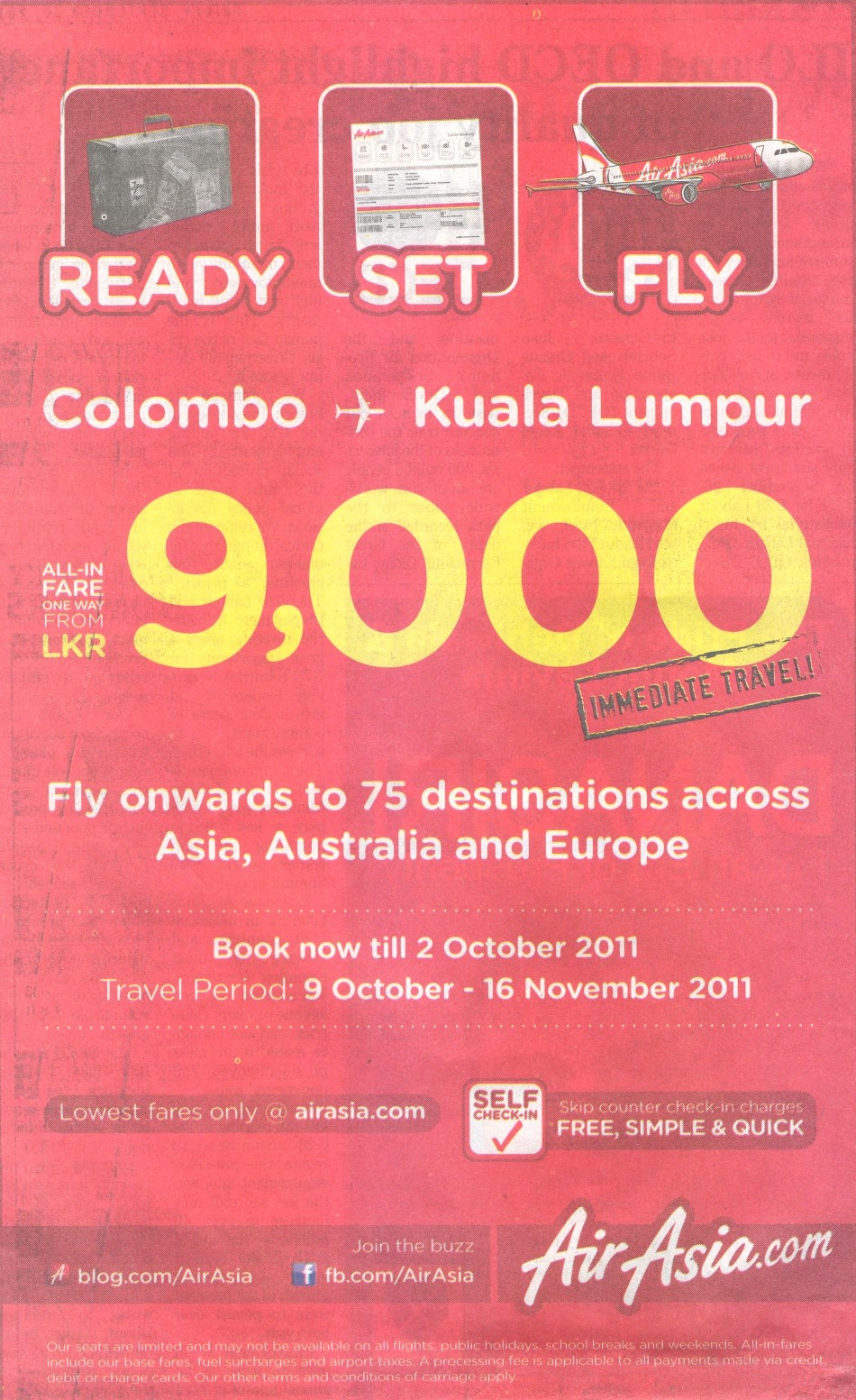 Colombo Kuala Lumpur @ Rs. 9,000.00 – Air Asia – SynergyY