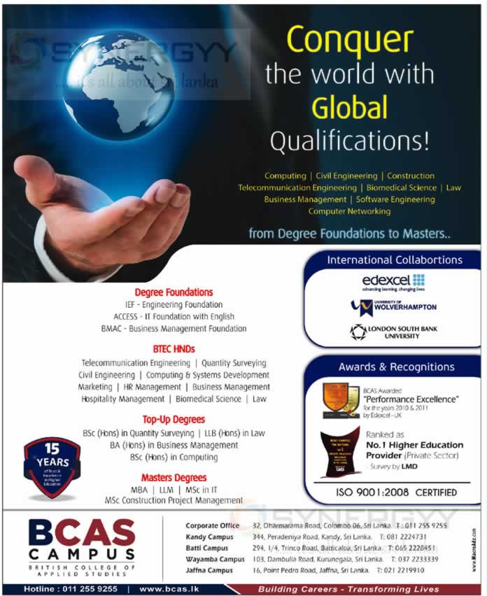 BCAS Campus Degree Foundation To Master Degree Programme Details